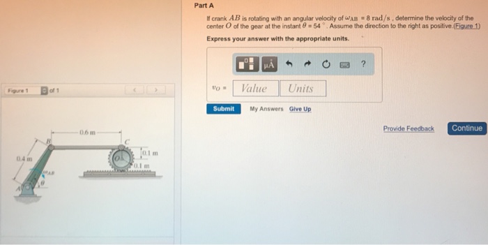 Solved Part A lf crank AB is rotating with an angular | Chegg.com