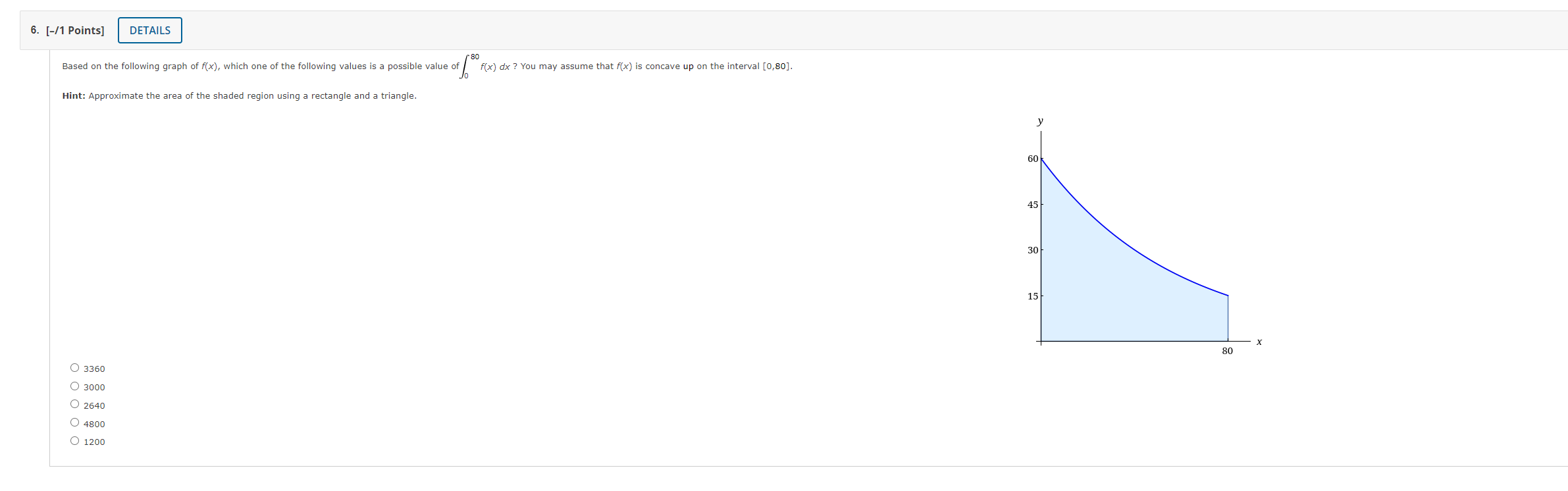 Solved 6. [-/1 Points] DETAILS 80 Based on the following | Chegg.com