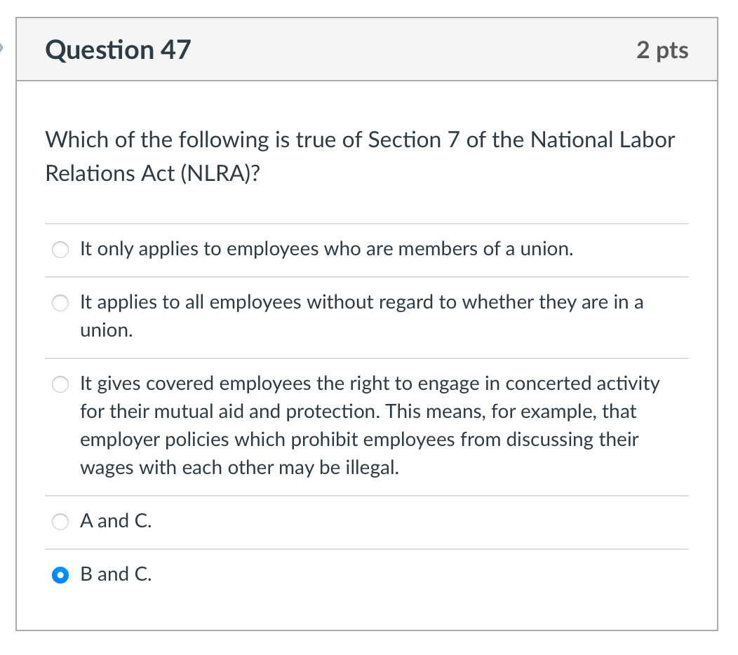 Solved Which of the following is true of Section 7 of the | Chegg.com