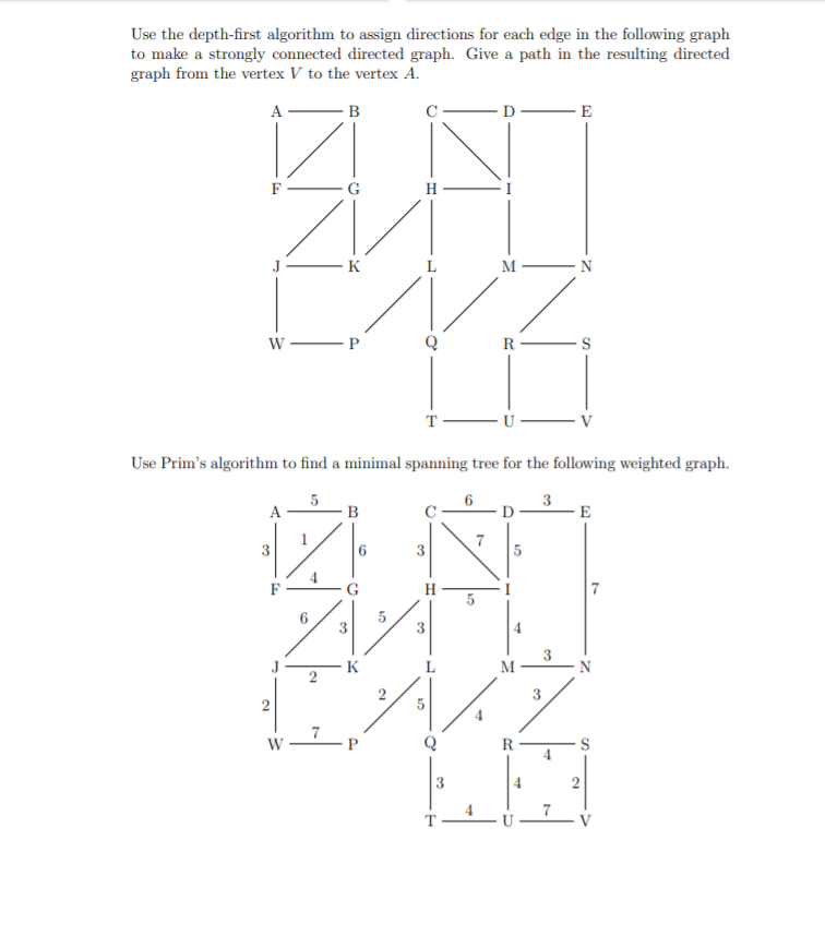 Solved Use the depth-first algorithm to assign directions | Chegg.com