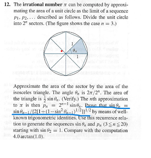 Solved 12. The irrational number π can be computed by | Chegg.com