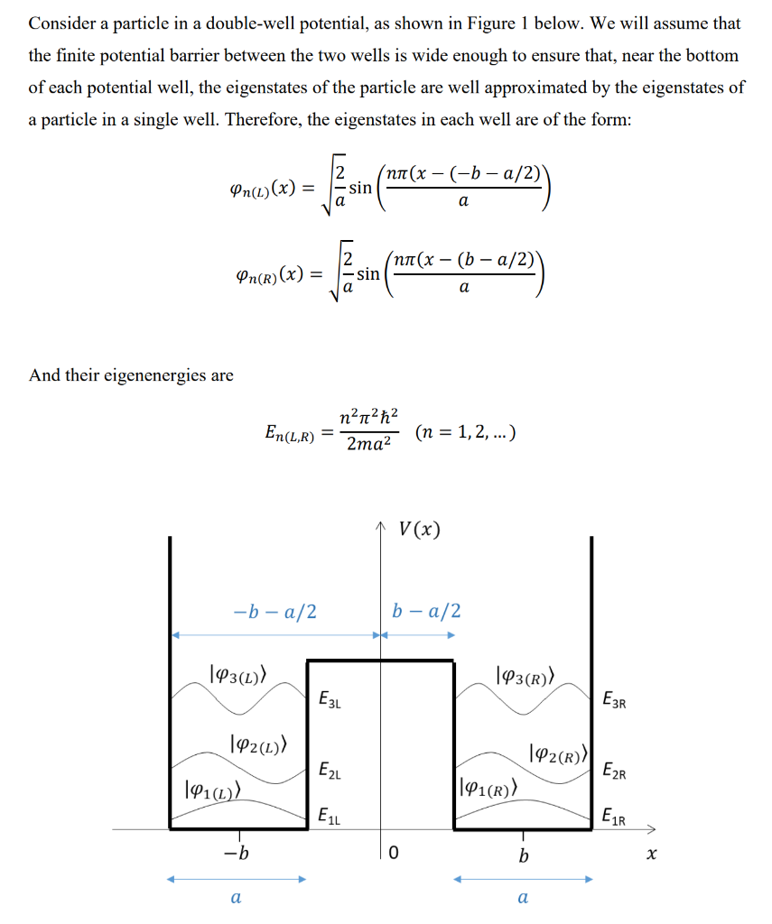 Solved Consider a particle in a double-well potential, as | Chegg.com