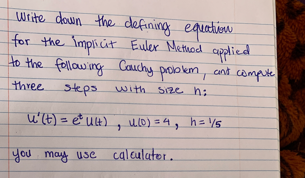 Solved write down the defining equation for the implicit | Chegg.com