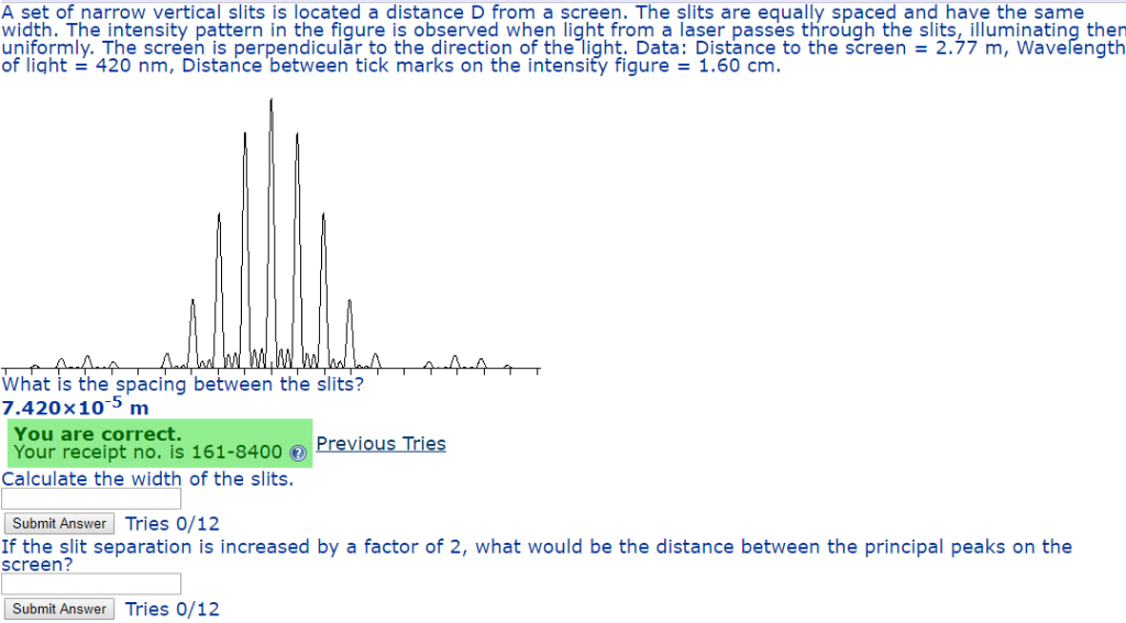 Solved A set of narrow vertical slits is located a distance | Chegg.com