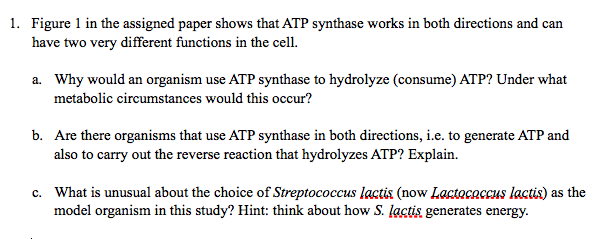 Solved 1. Figure 1 in the assigned paper shows that ATP | Chegg.com