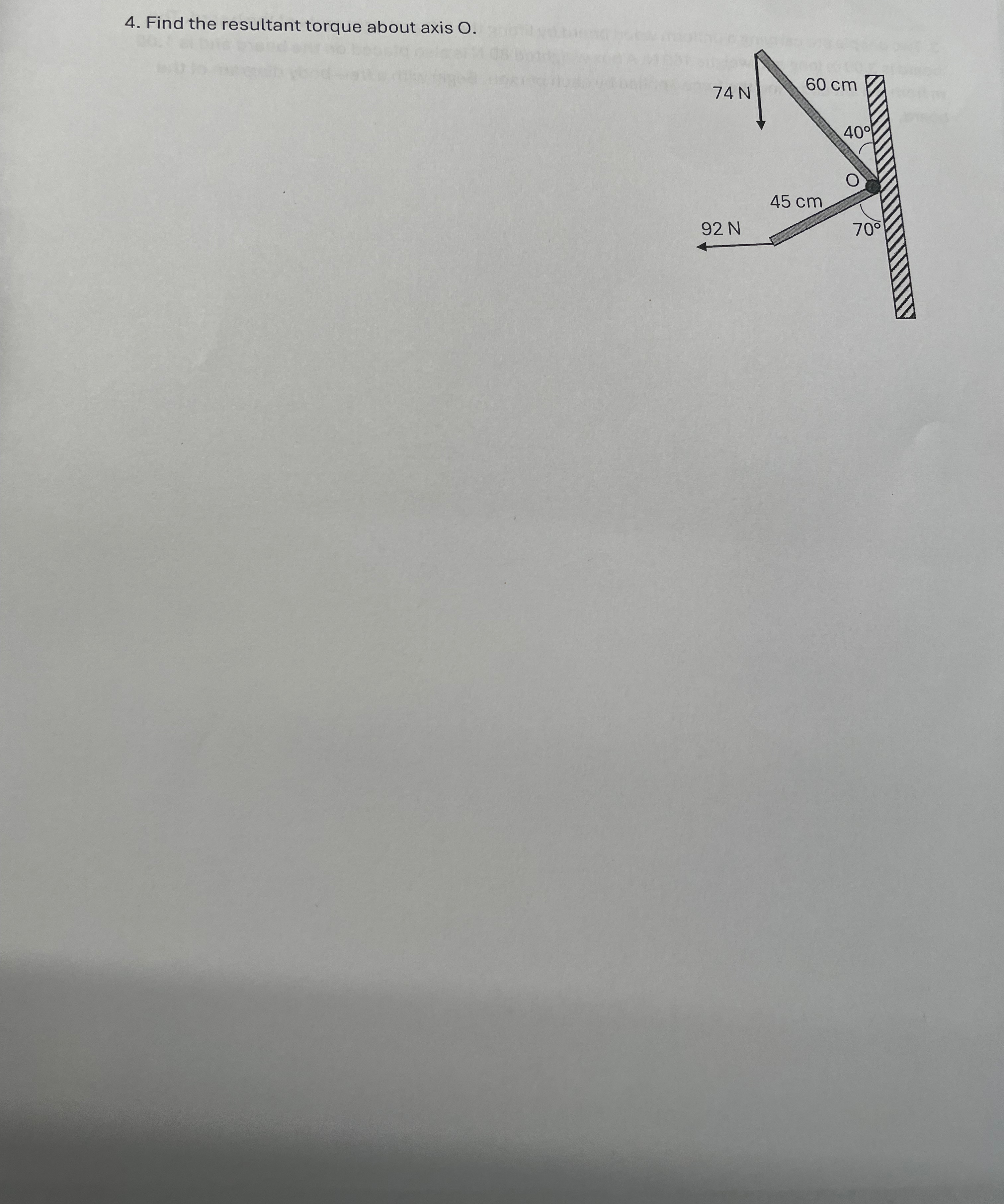 Solved Find the resultant torque about axis O. | Chegg.com