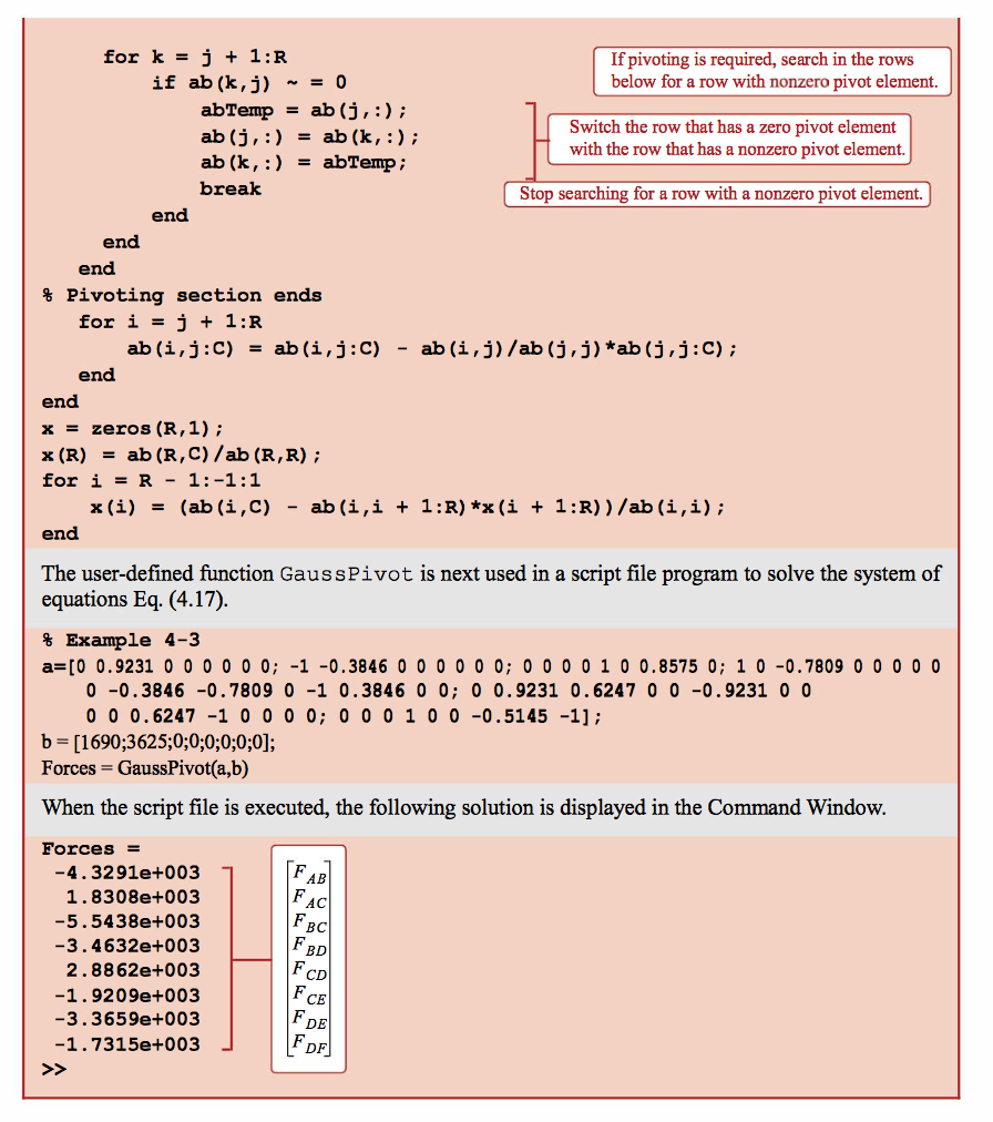 Solved Modify the user-defined function GaussPivot in | Chegg.com