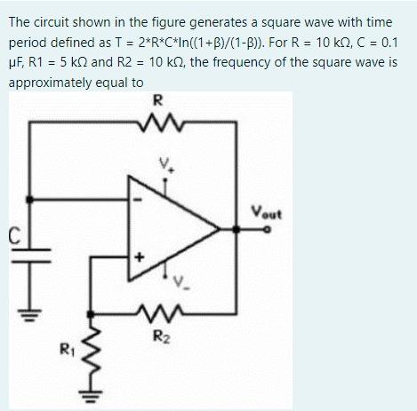 Solved = The circuit shown in the figure generates a square | Chegg.com