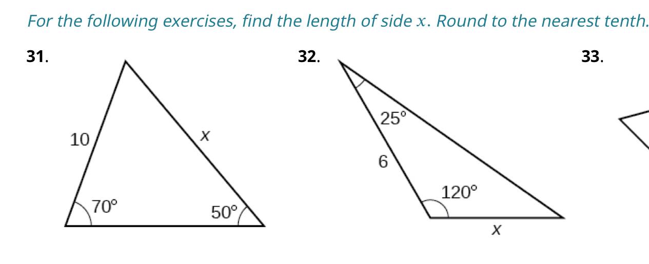Solved For the following exercises, find the length of side | Chegg.com