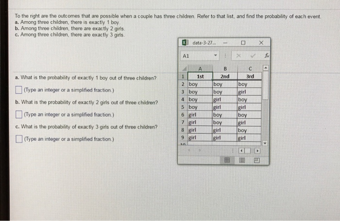 Solved To the right are the outcomes that are possible when | Chegg.com