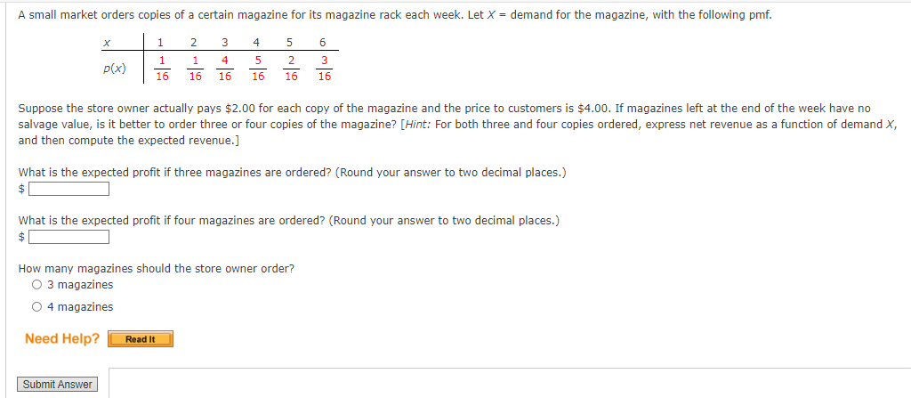 Solved Suppose the store owner actually pays $2.00 for each | Chegg.com