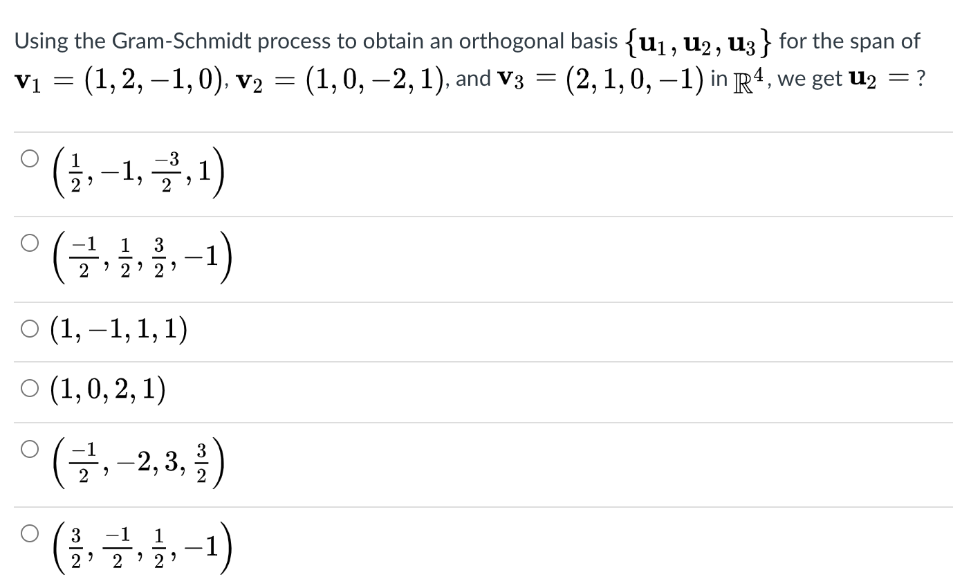 Solved Using the Gram-Schmidt process to obtain an | Chegg.com