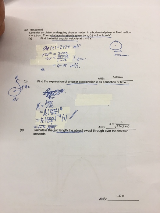 Solved Q2. [10 points) Consider an object undergoing | Chegg.com