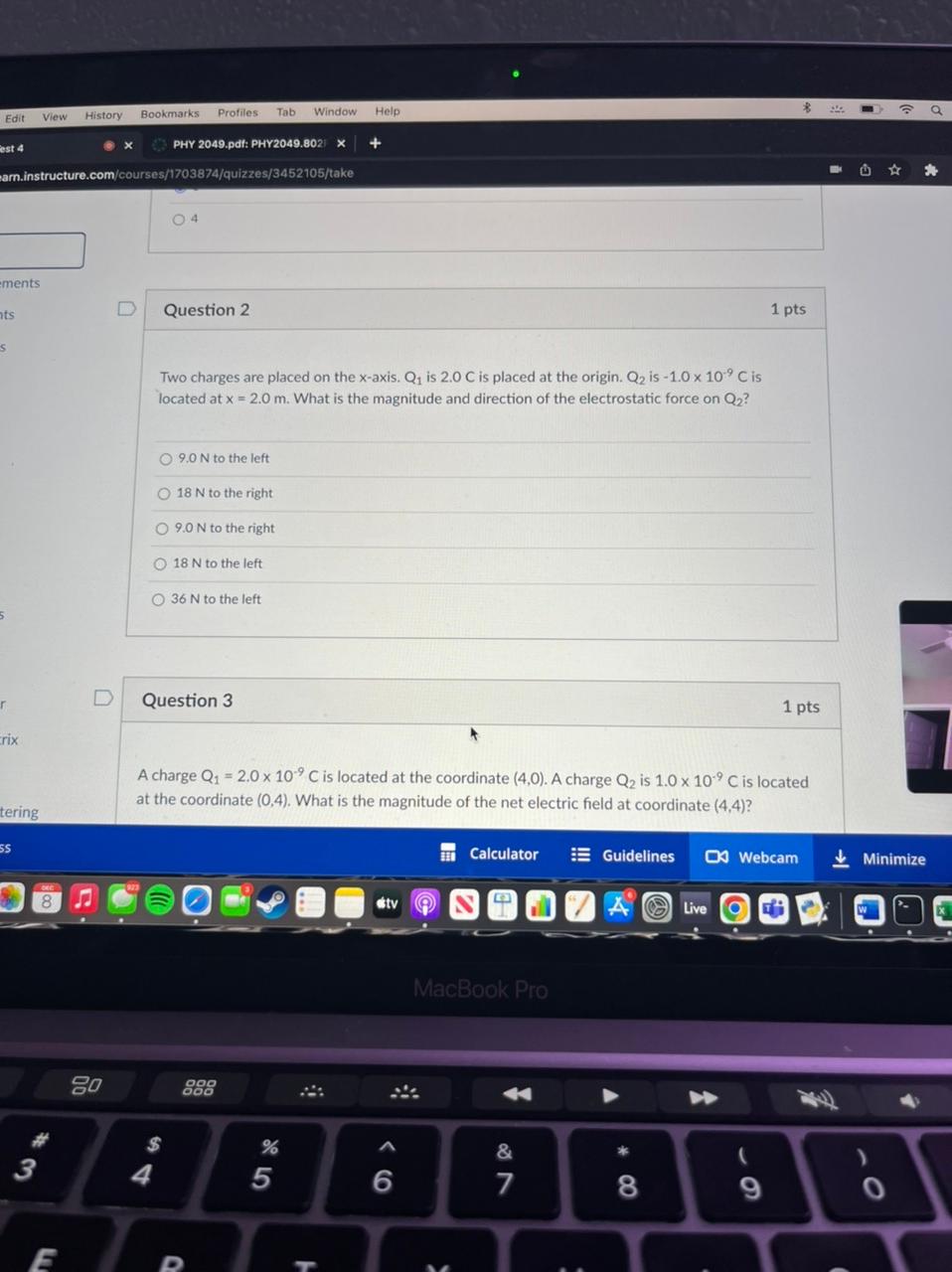 Solved Two charges are placed on the x-axis. Q1 is 2.0C is | Chegg.com