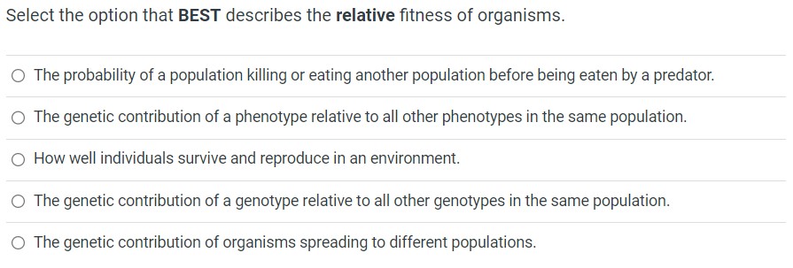 Solved Select the option that BEST describes the | Chegg.com