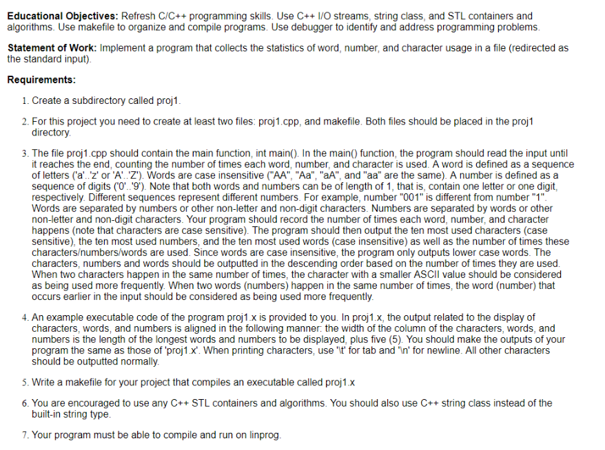 Educational Objectives: Refresh C/C+programming | Chegg.com