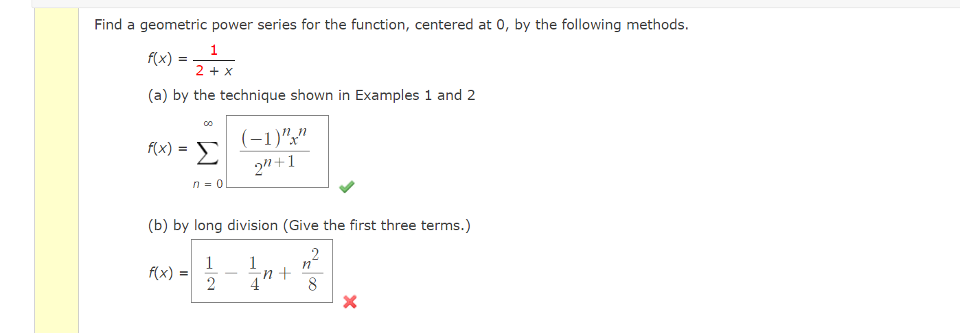 Solved Find a geometric power series for the function, | Chegg.com