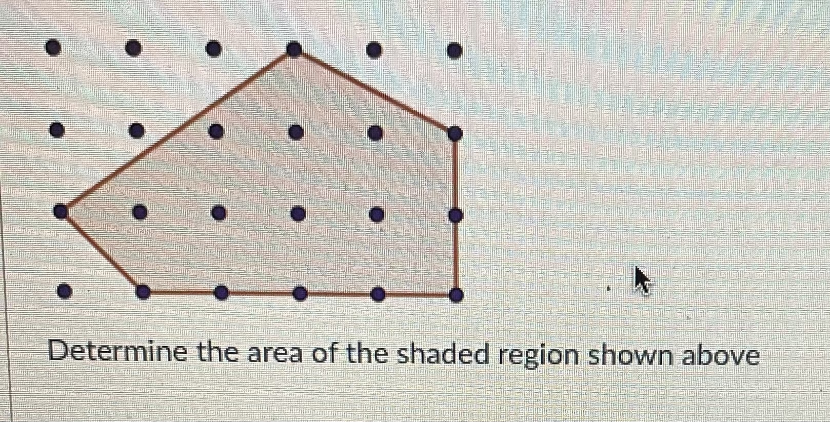 Solved Determine the area of the shaded region shown above | Chegg.com