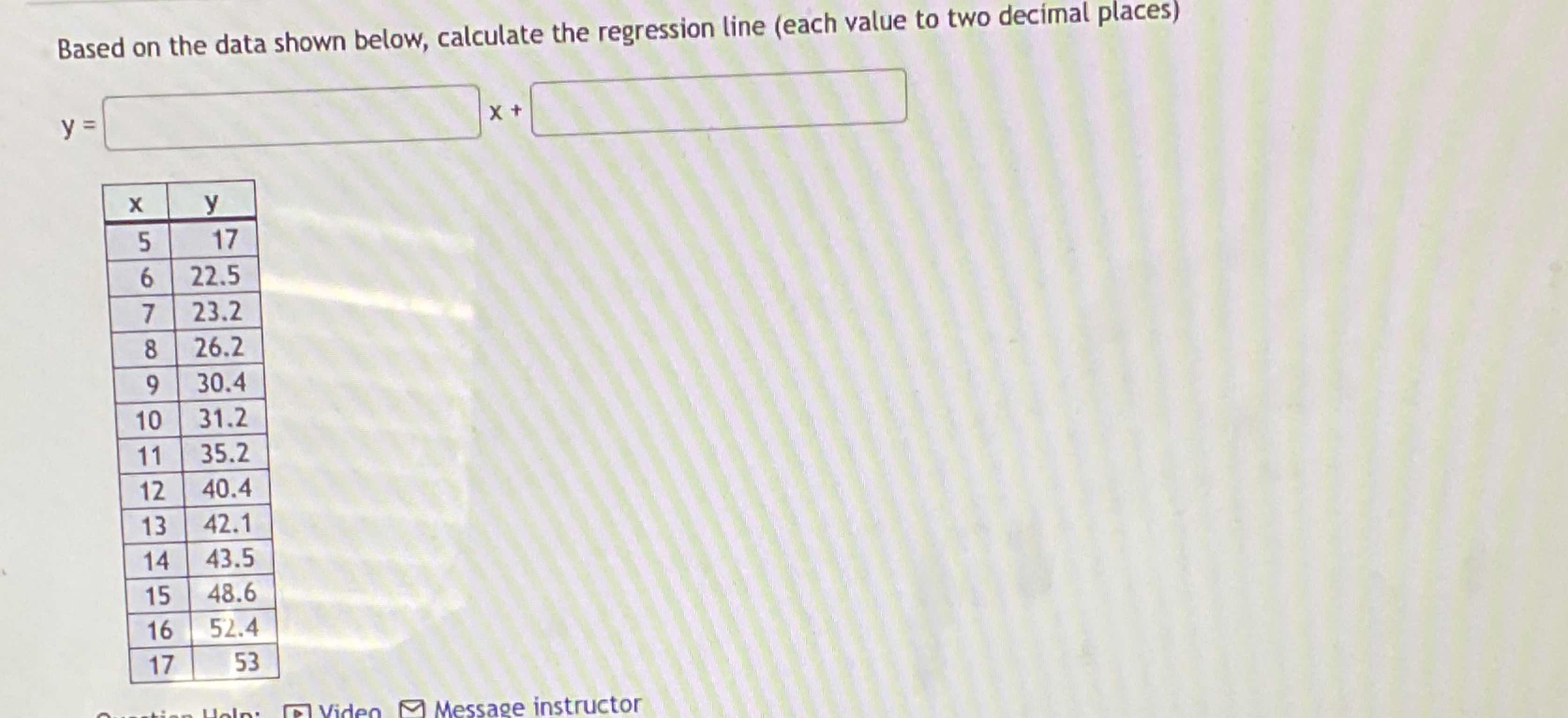 Solved Based on the data shown below, calculate the | Chegg.com