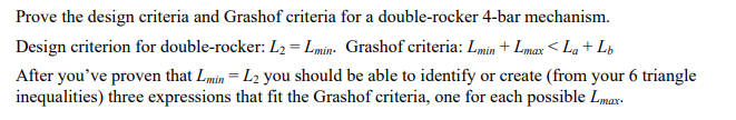 Solved Prove the design criteria and Grashof criteria for a | Chegg.com