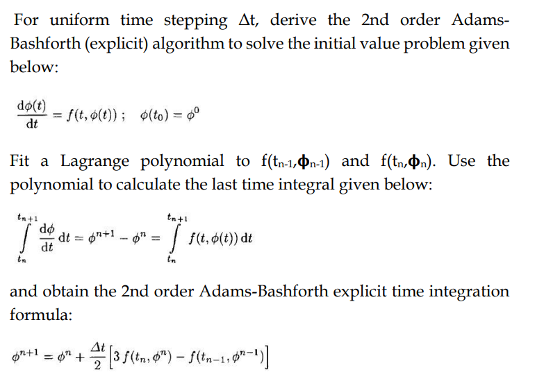 For uniform time stepping At, derive the 2nd order | Chegg.com