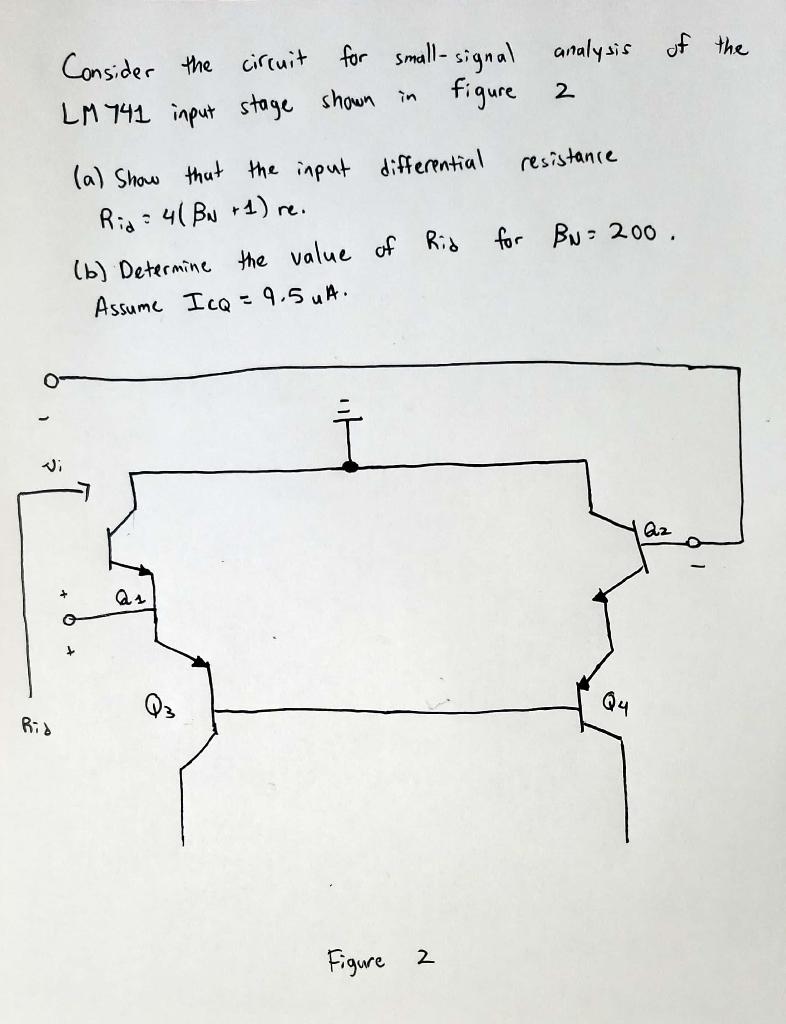 Solved Consider the circuit for small-signal analysis of the | Chegg.com