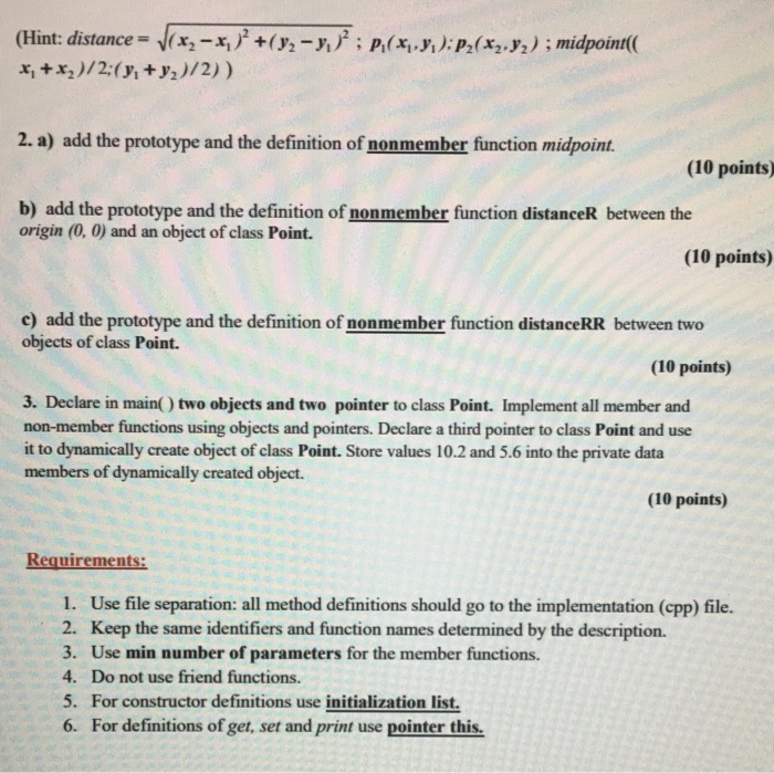 Solved 1. a) Add the prototype of a new member function | Chegg.com