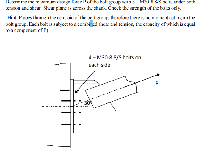 Solved Determine the maximum design force P of the bolt | Chegg.com