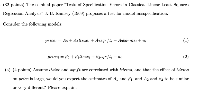 Solved 32 Points The Seminal Paper Tests Of Chegg