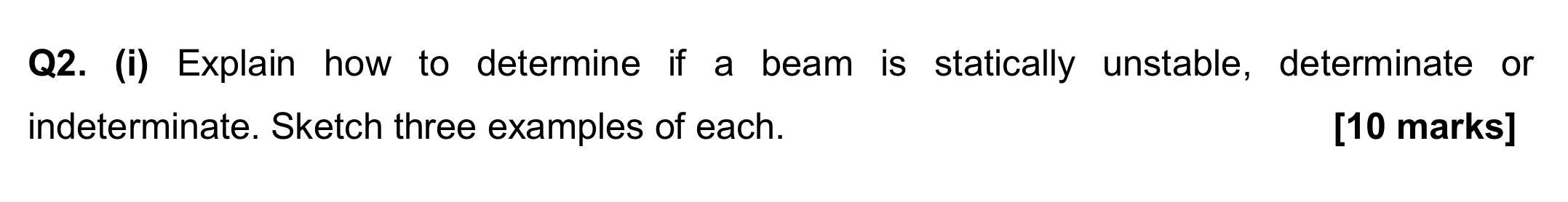 Solved Q2. (i) Explain how to determine if a beam is | Chegg.com