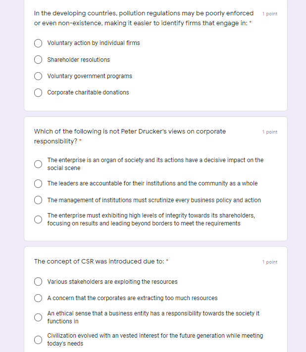 Solved Some of the challenges in CSR, except: * 1 point Lack | Chegg.com