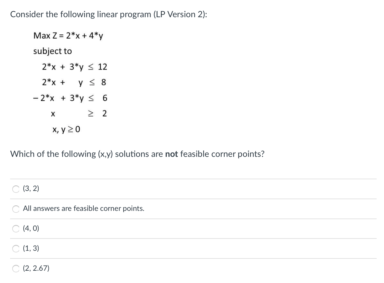 Solved Consider The Following Linear Program Lp Version 2