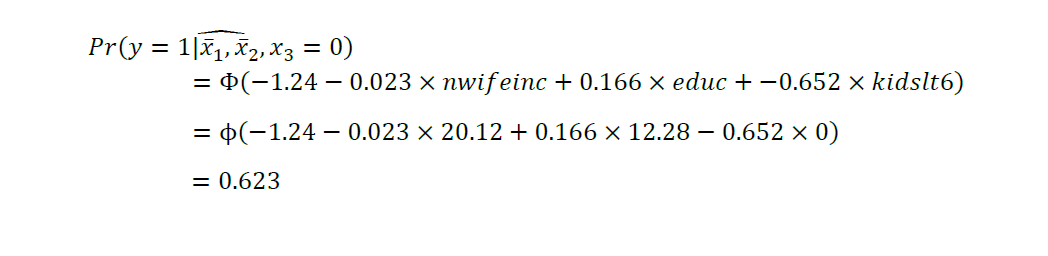 Solved For finding partial effect using the probit model, | Chegg.com