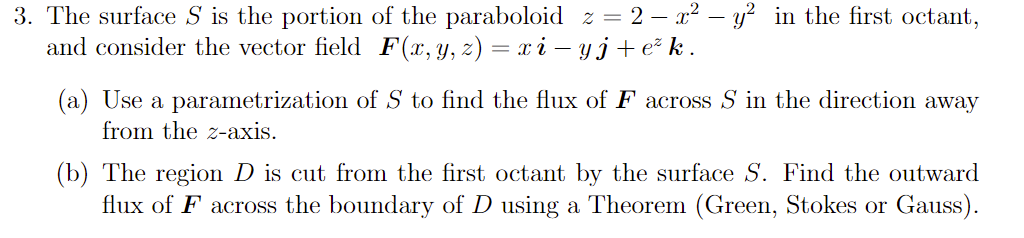 Solved The surface S is the portion of the paraboloid | Chegg.com