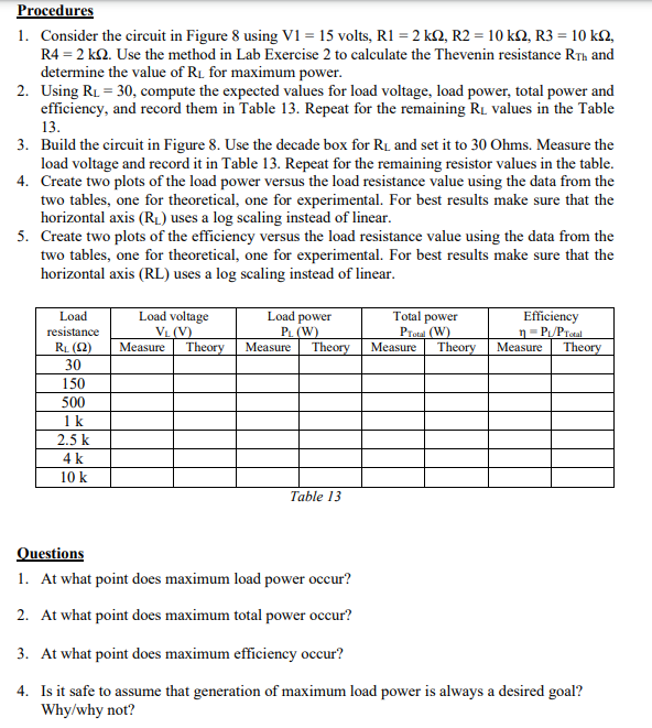Solved Verification of Maximum Power Transfer Theorem The | Chegg.com