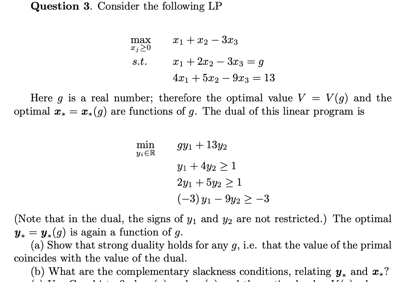 Solved Question 3. Consider the following LP maxxj≥0 s.t. | Chegg.com