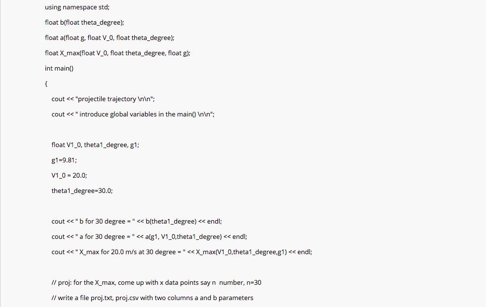 // Lab-Proj-W09 // The 2D trajectory of an object | Chegg.com