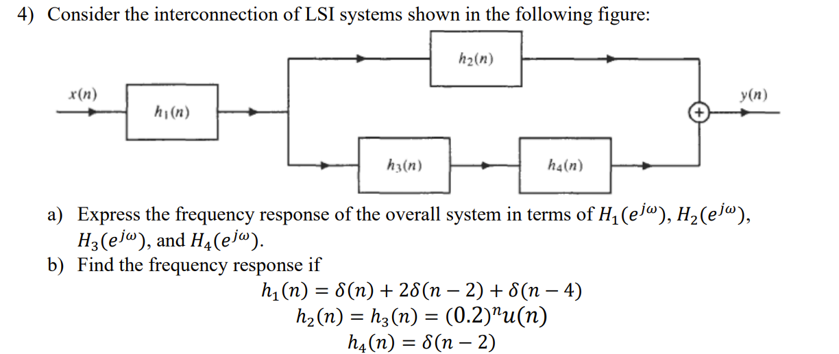 Solved Consider the interconnection of LSI systems shown in | Chegg.com