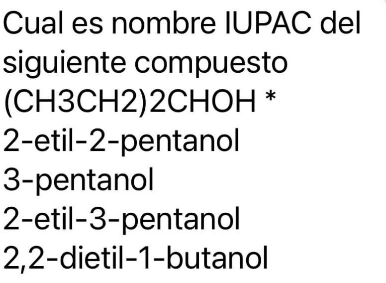 Solved OH * Cuál es el nombre IUPAC del siguiente compuesto | Chegg.com