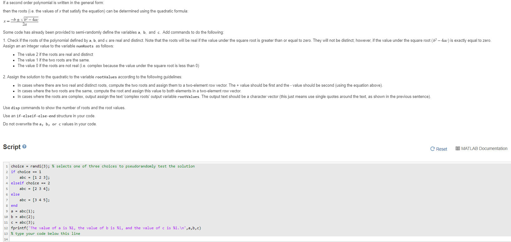 Solved f a second order polynomial is written in the general | Chegg.com