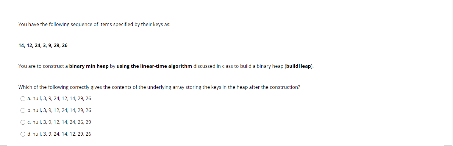 Solved You have the following sequence of items specified by | Chegg.com