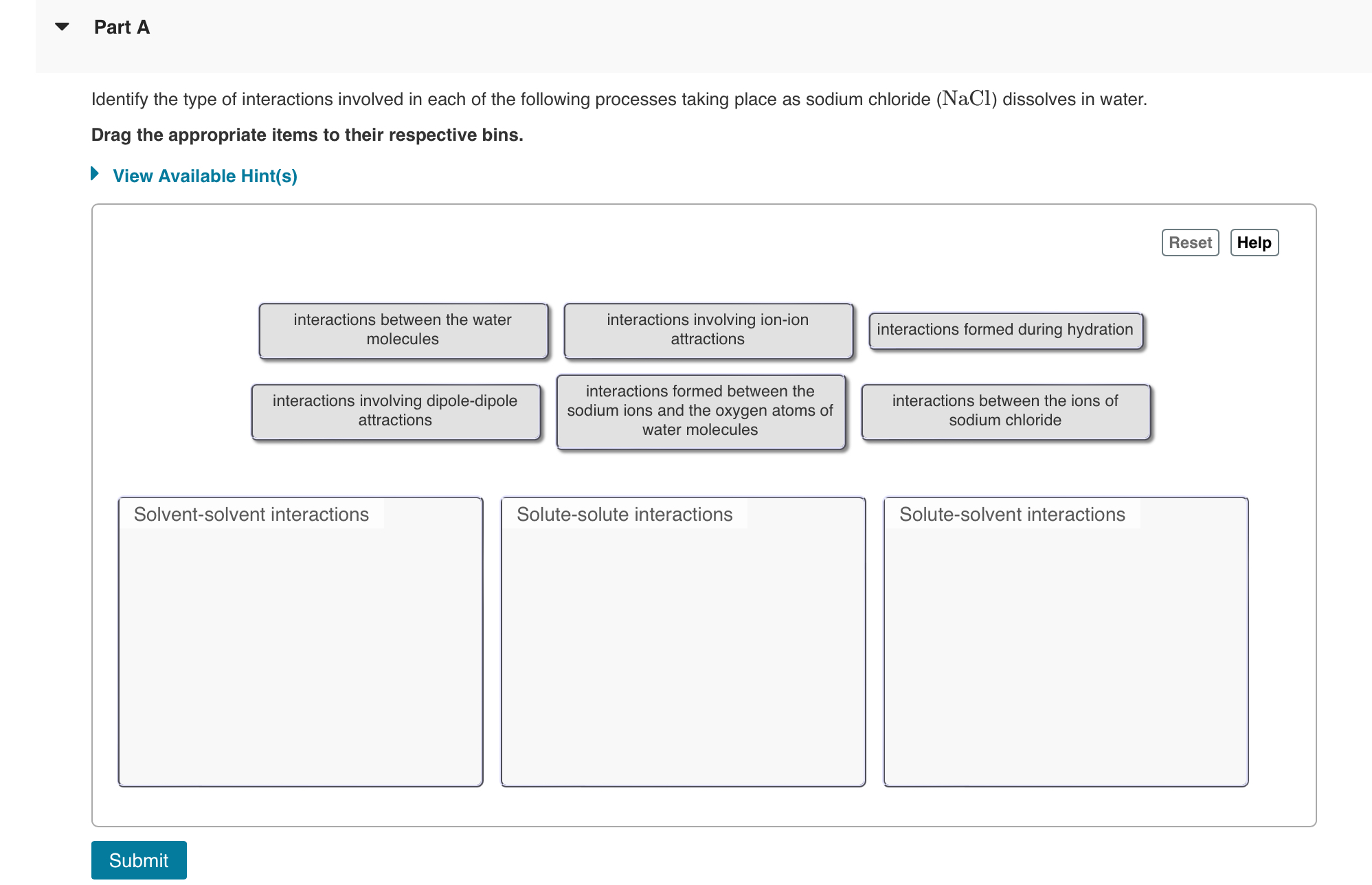 Solved Identify the type of interactions involved in each of | Chegg.com