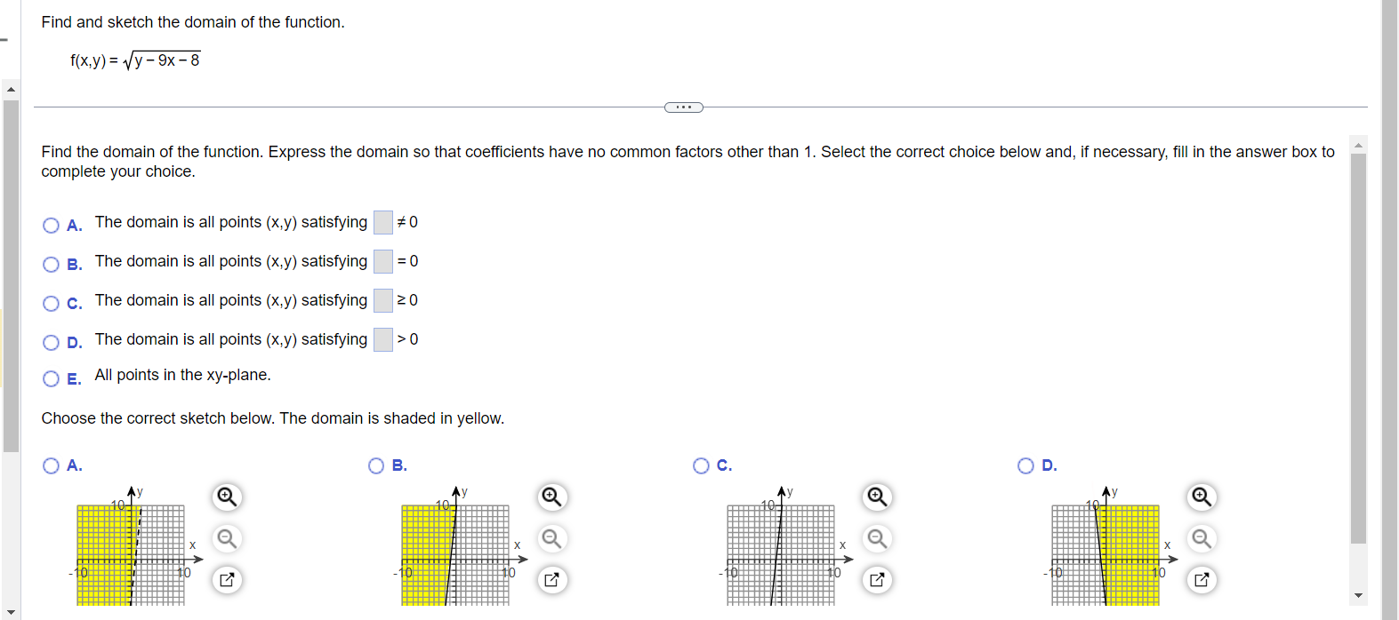 Solved Find and sketch the domain of the function. | Chegg.com