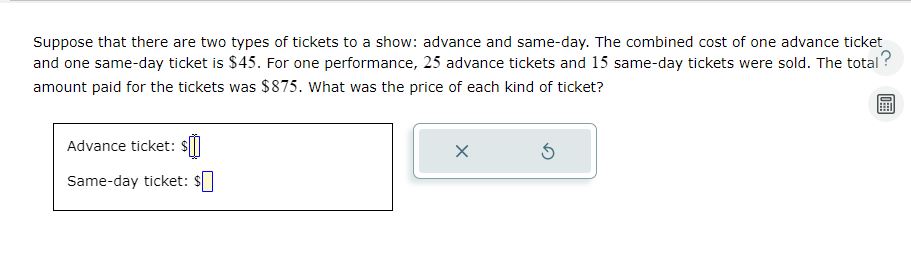 Solved Suppose that there are two types of tickets to a | Chegg.com
