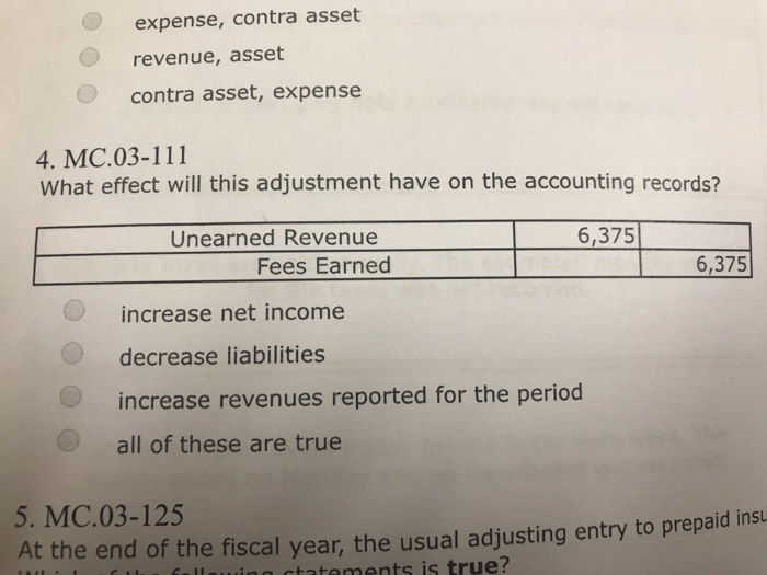 Solved What effect will this adjustment have on the | Chegg.com