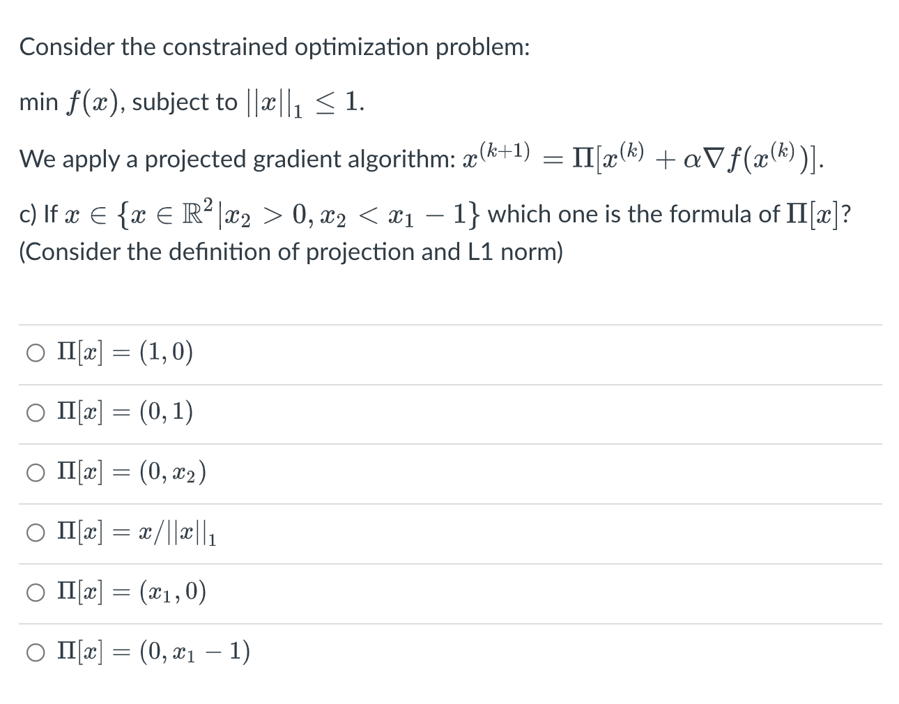 Solved Consider the constrained optimization problem: min | Chegg.com