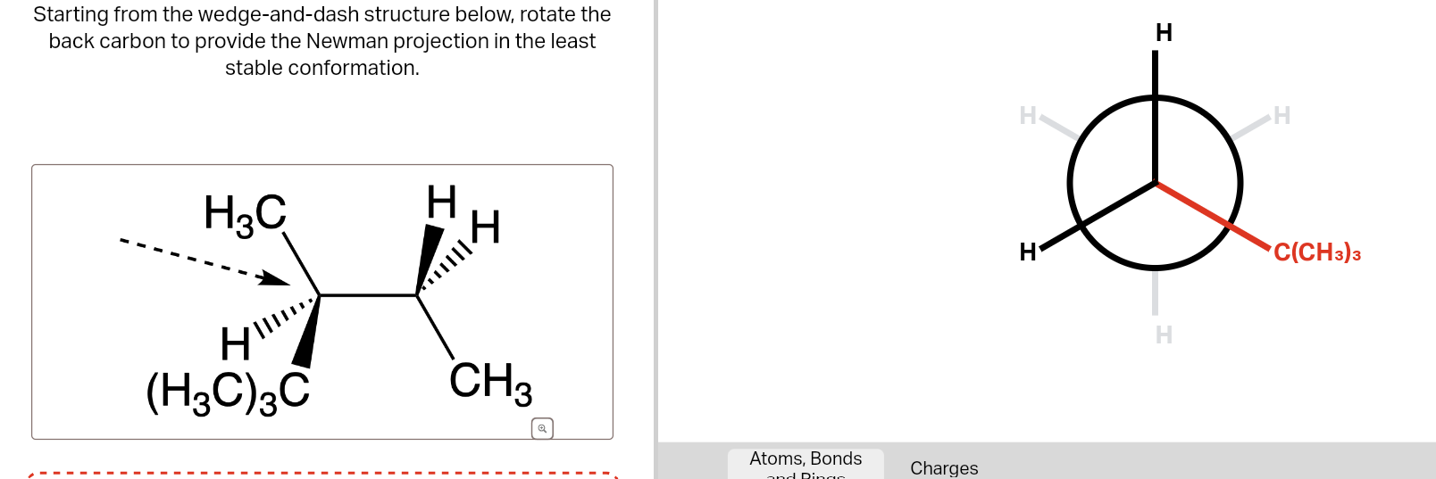Solved Starting from the wedge-and-dash structure below, | Chegg.com