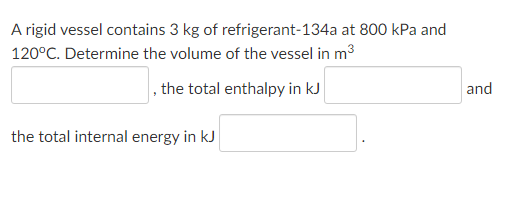 Solved A rigid vessel contains 3 kg of refrigerant-134a at | Chegg.com