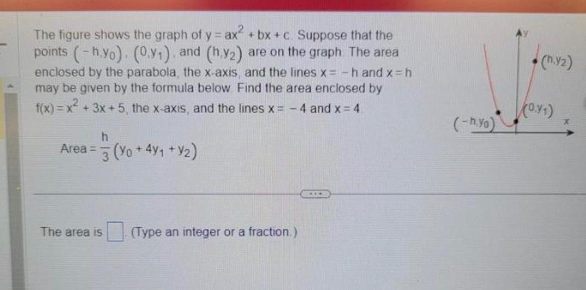 Solved The figure shows the graph of y=ax2+bx+c. Suppose | Chegg.com
