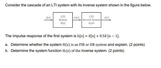 Solved Consider the cascade of an LTI system with its | Chegg.com